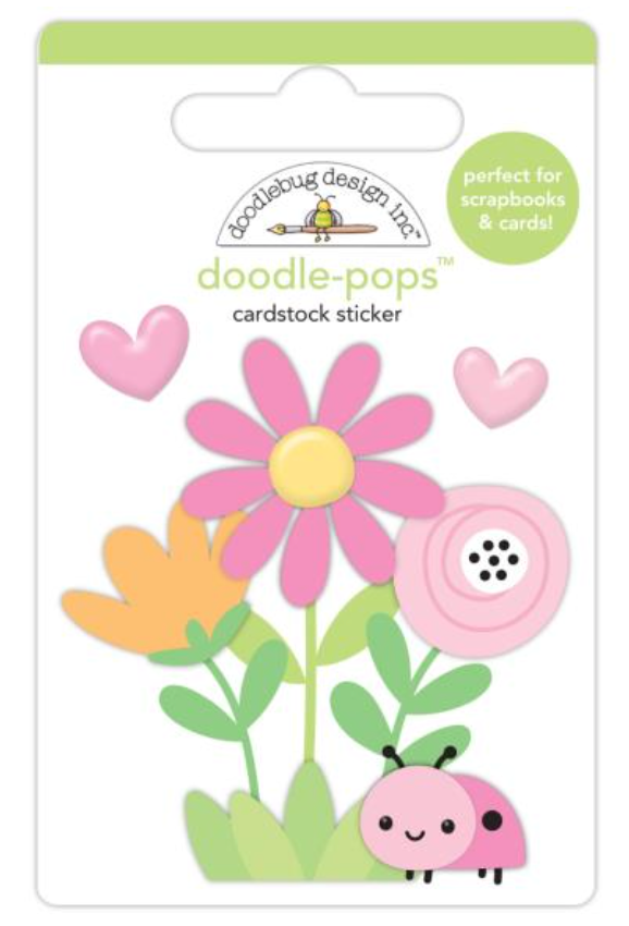 Doodlebug Design Butterfly Kisses Ladybug Garden Doodle Pop 3D Sticker