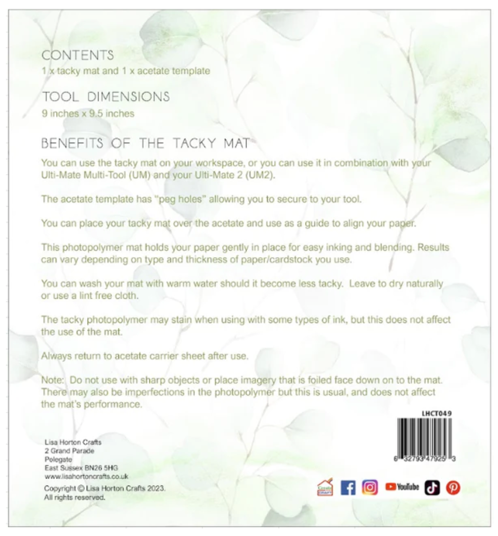 Lisa Horton Crafts 9x9.5 The Tacky Mat