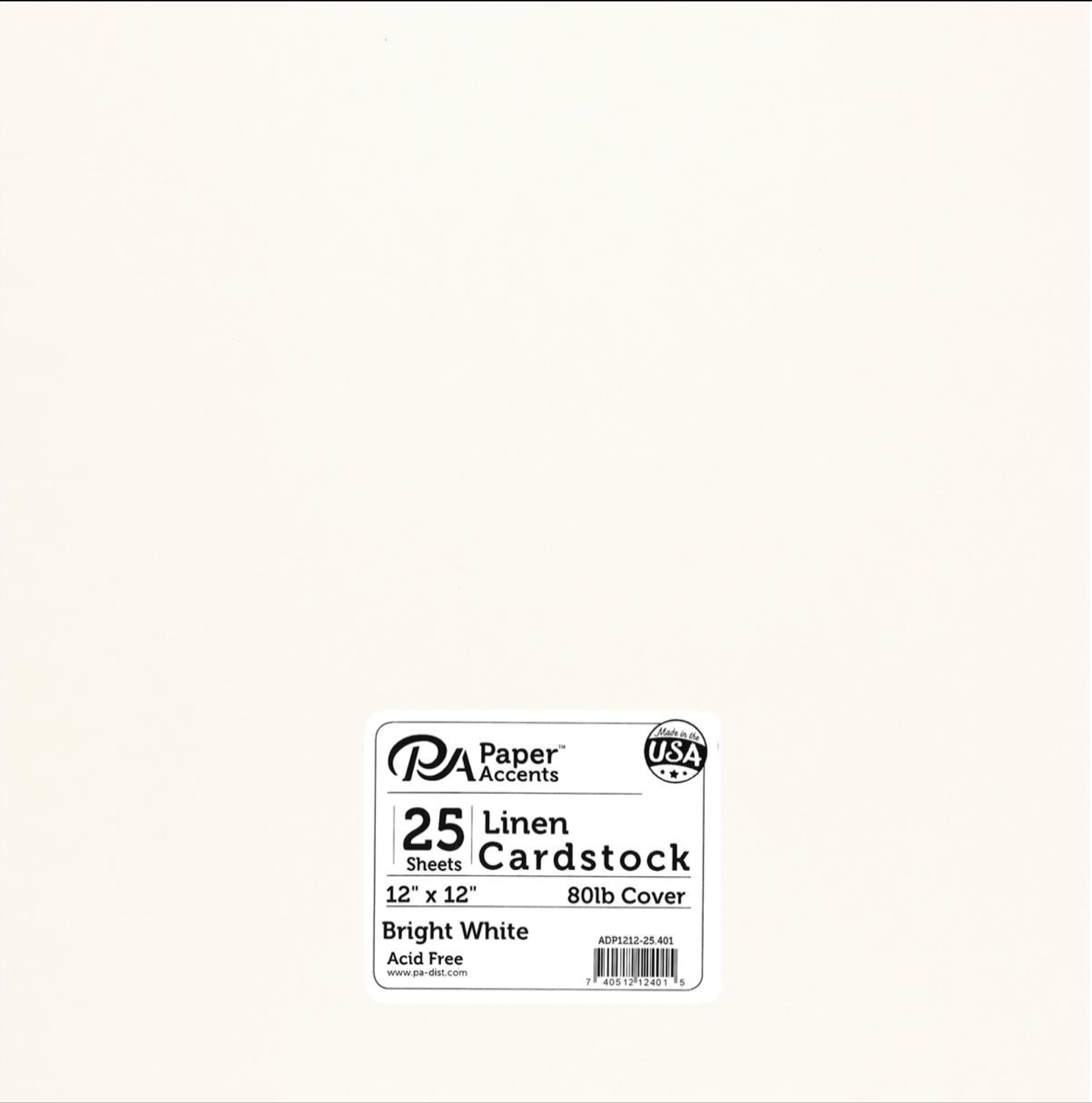 Paper Accents 12x12 80lb Bright White Linen Cardstock {C517}