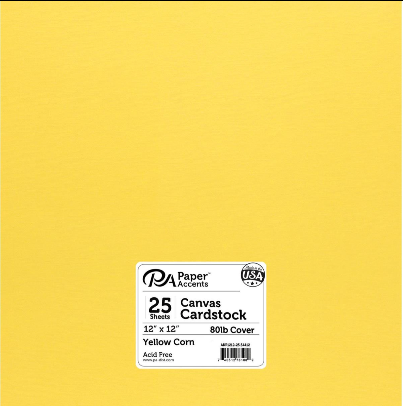 Paper Accents 12x12 80lb Yellow Corn Canvas Cardstock {B505}