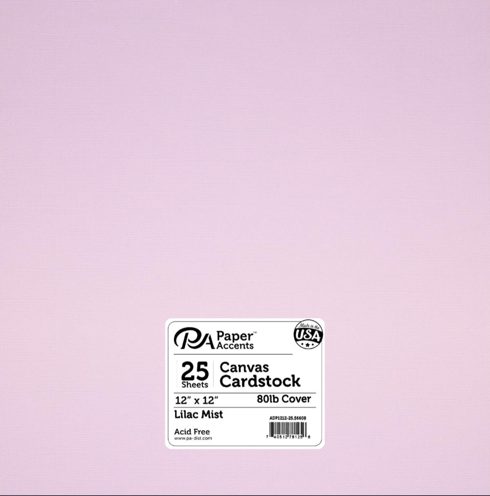 Paper Accents 12x12 80lb Lilac Mist Canvas Cardstock {B614}