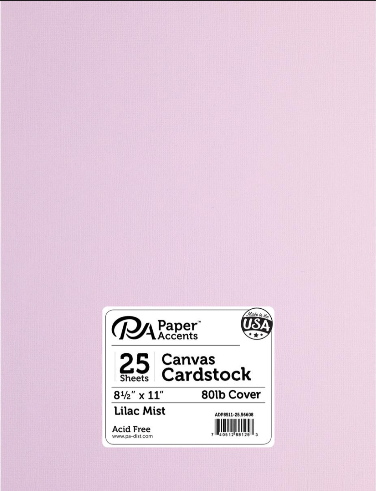 Paper Accents 8.5x11 80lb Lilac Mist Canvas Cardstock {B620}