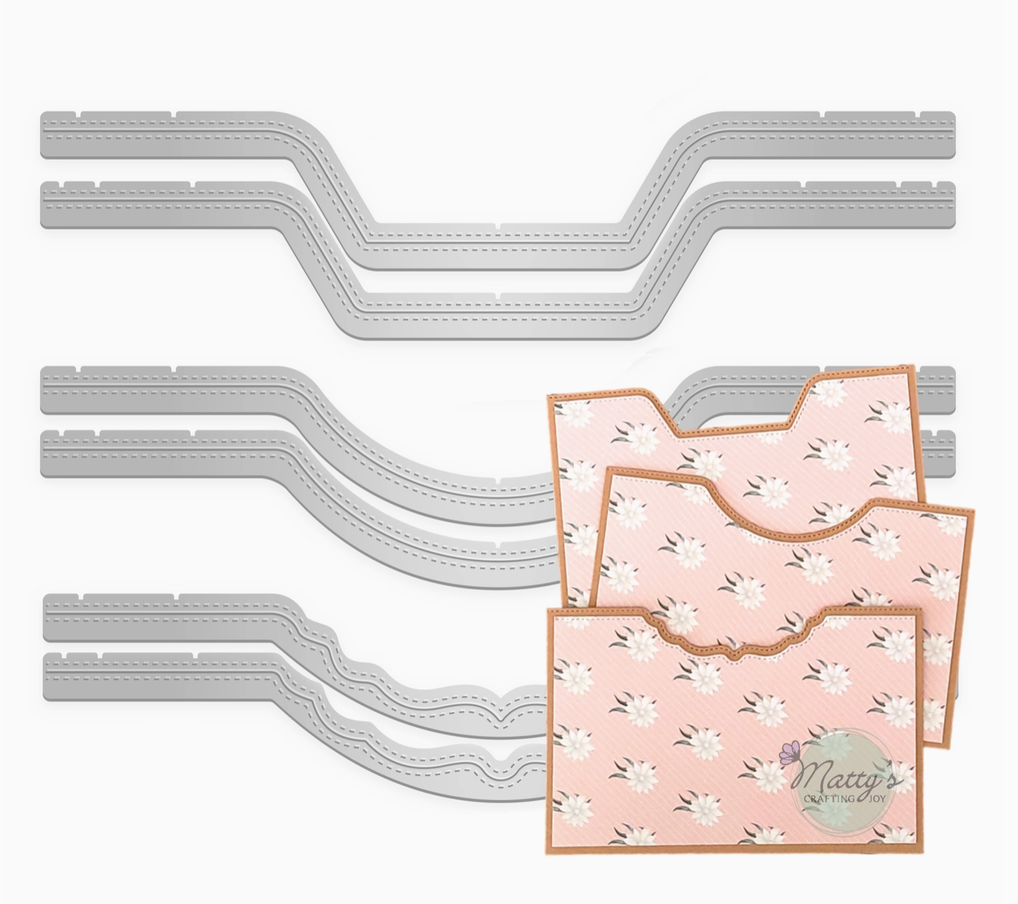 Matty's Crafting Joy Stitched Pocket Notch Borders Dies {W11}