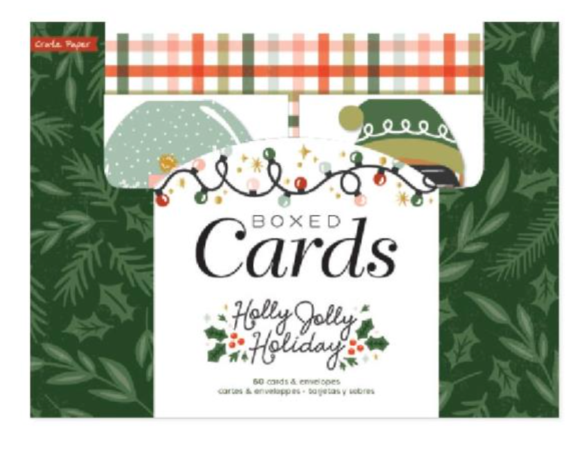 American Crafts Crate Paper Holly Jolly Holiday A2 Cards & Envelopes