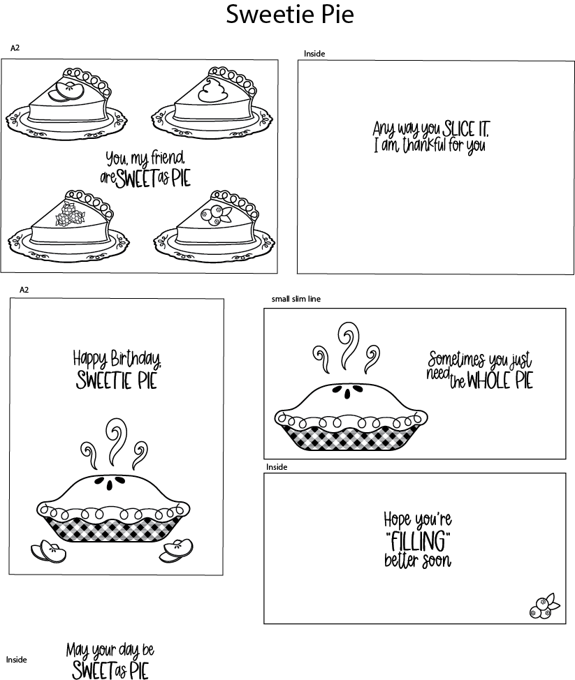 Maymay's Sweetie Pie 4x6 Stamp Set {A199}
