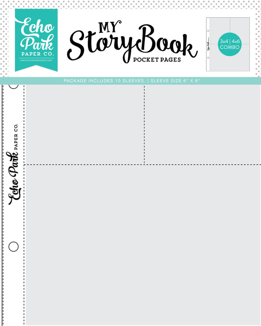 Echo Park 6x8 My Story Book 3x4/4x6 Combo Album Pocket Pages {F314}